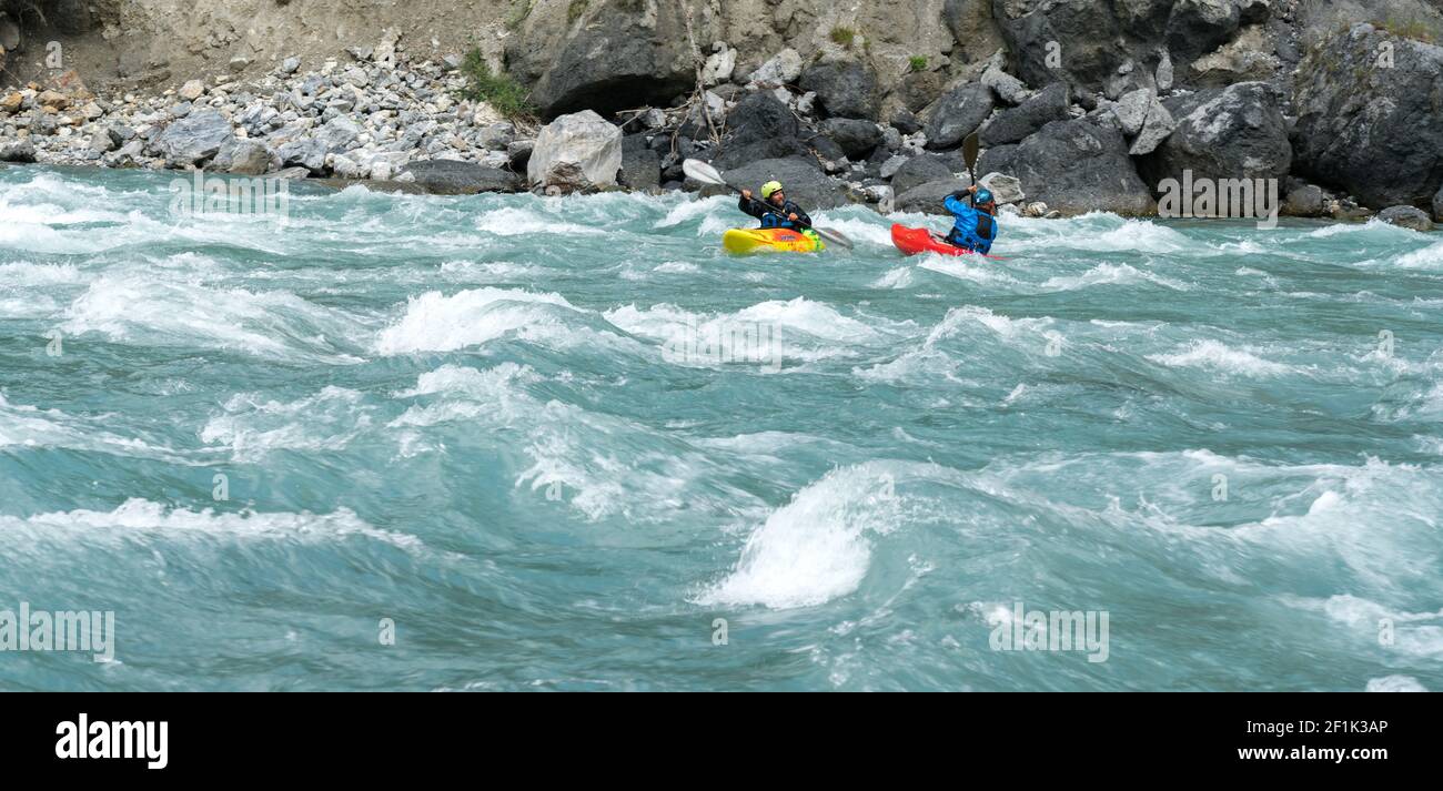 Dangerous rafting on wild mountain hi-res stock photography and images ...