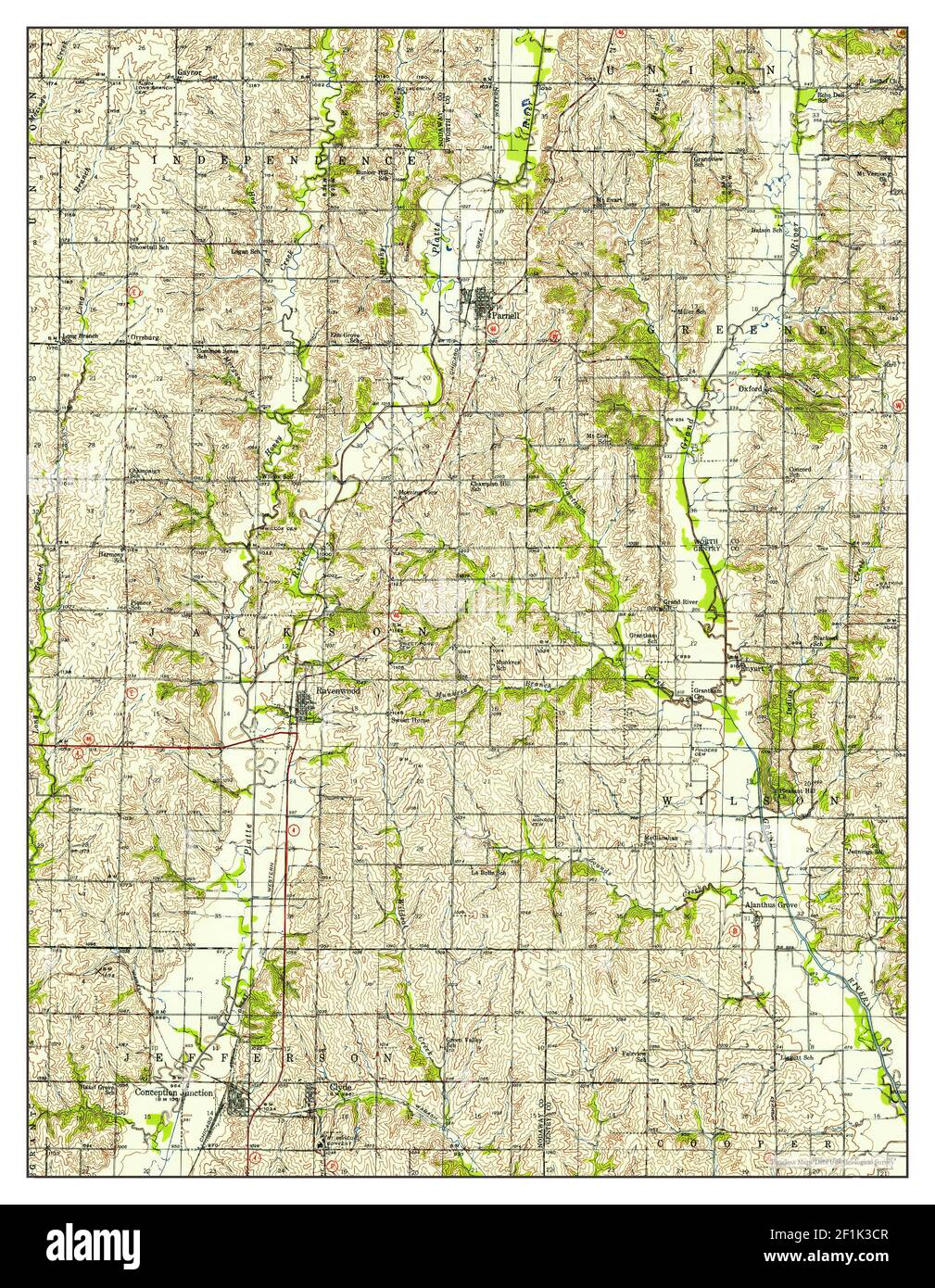 Parnell, Missouri, map 1940, 1:62500, United States of America by ...