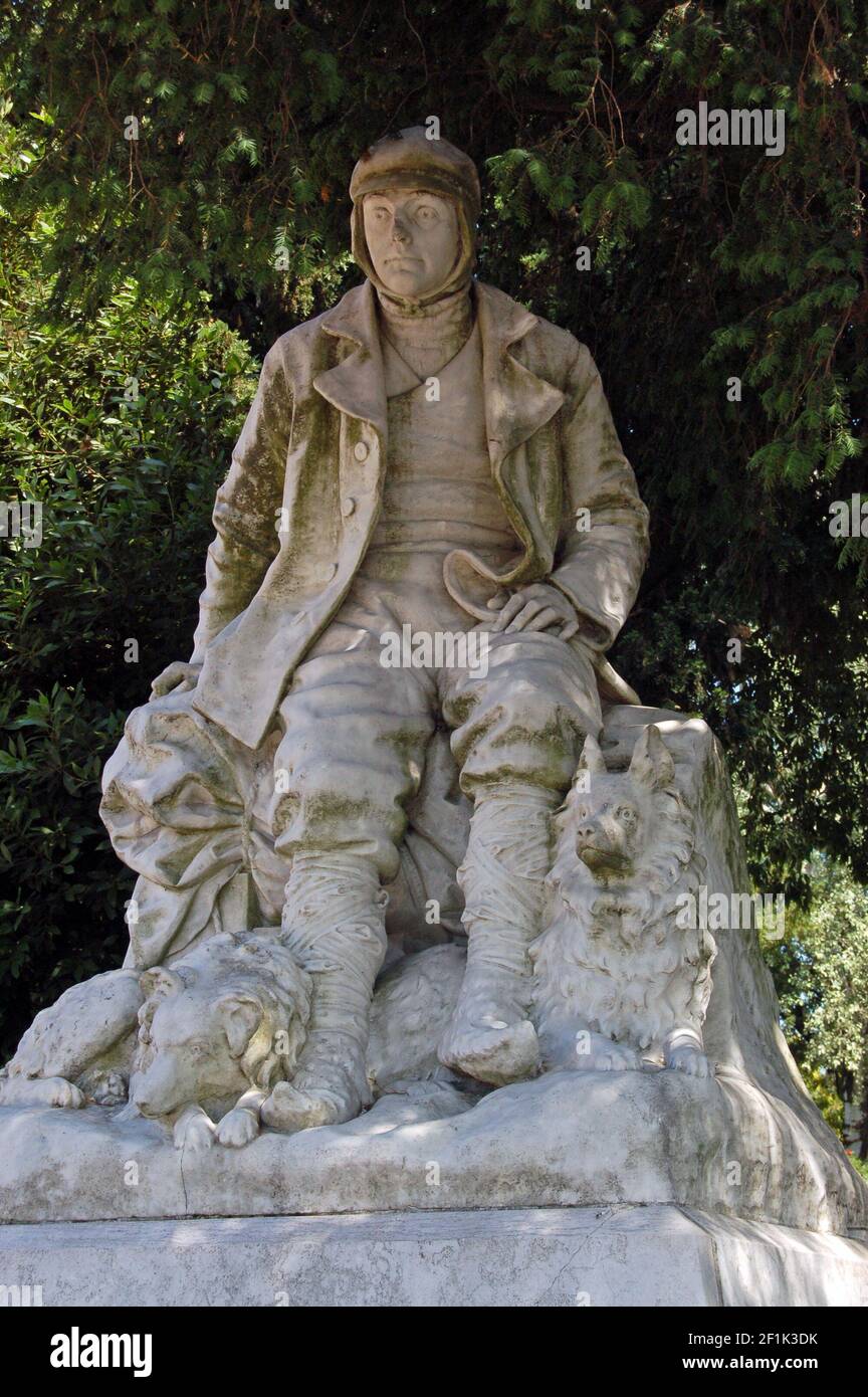 Statue of the ill-fated arctic explorer Francesco Overini statue ...