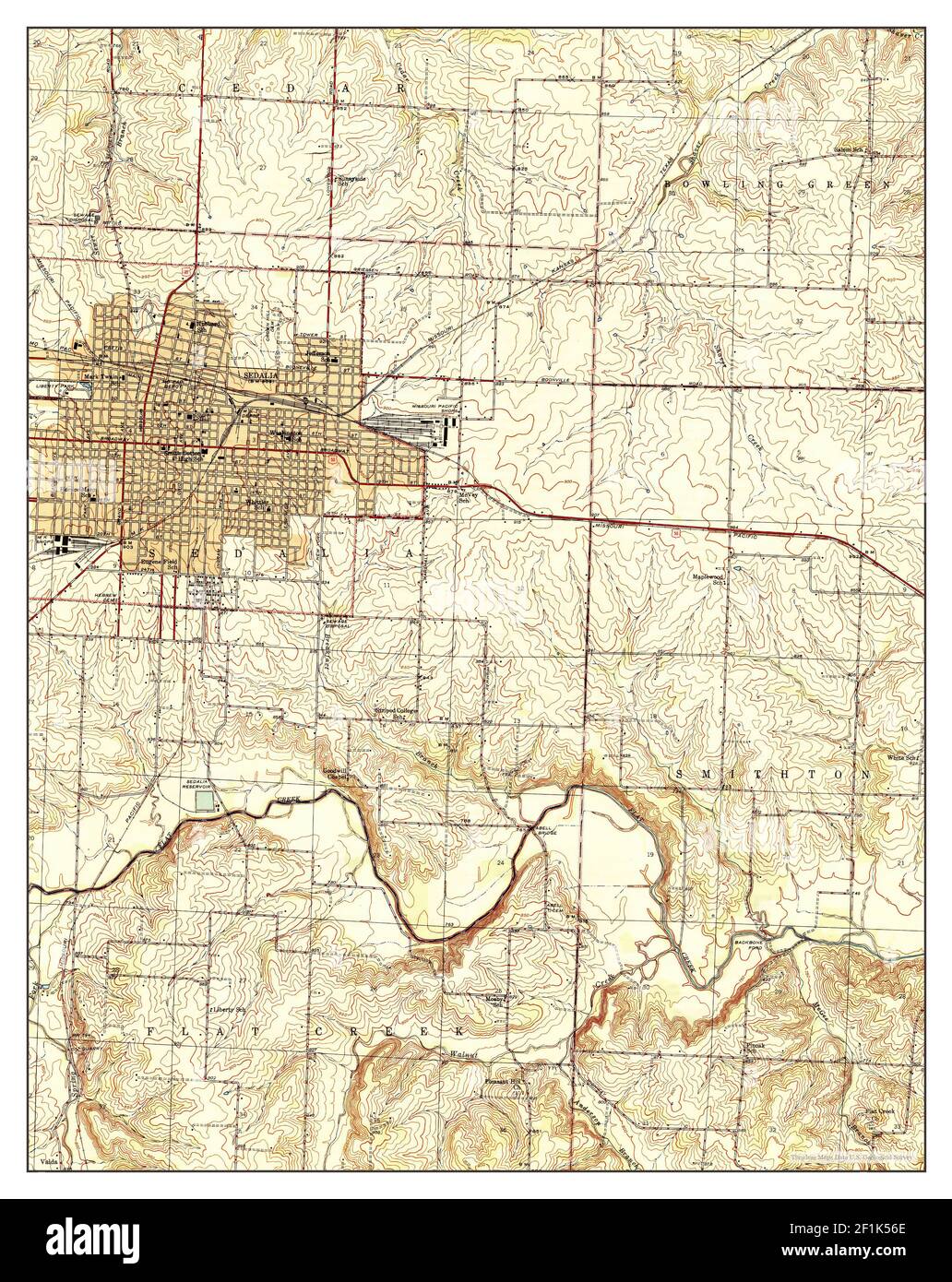 Sedalia East, Missouri, map 1946, 1:24000, United States of America by ...