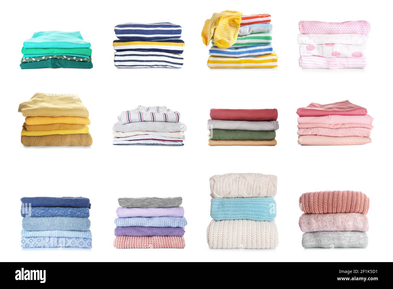 Stacks clean laundry on Cut Out Stock Images & Pictures - Alamy