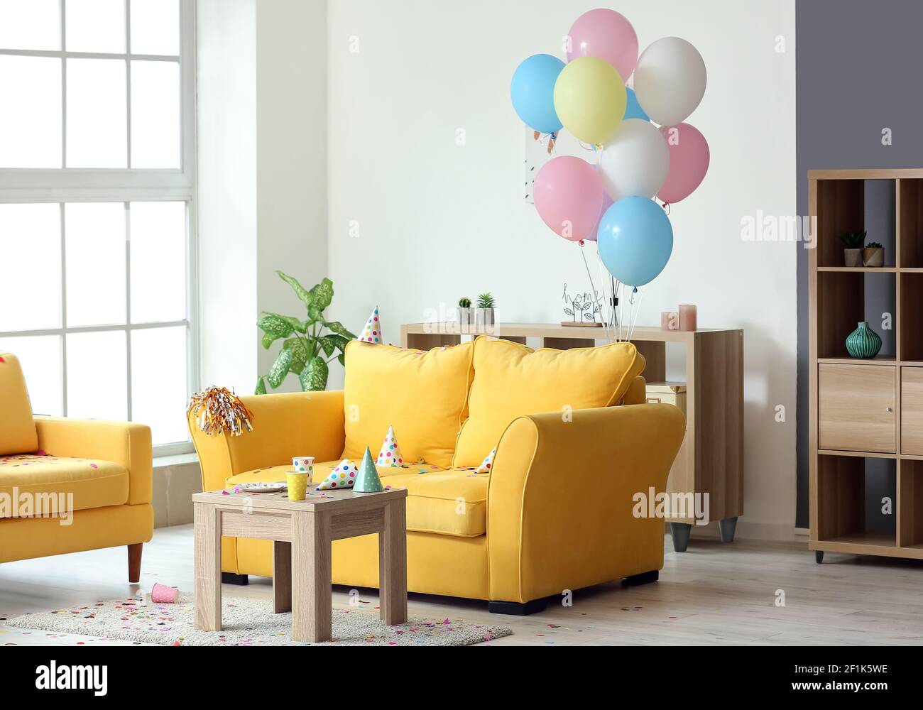 Interior of room after party Stock Photo - Alamy