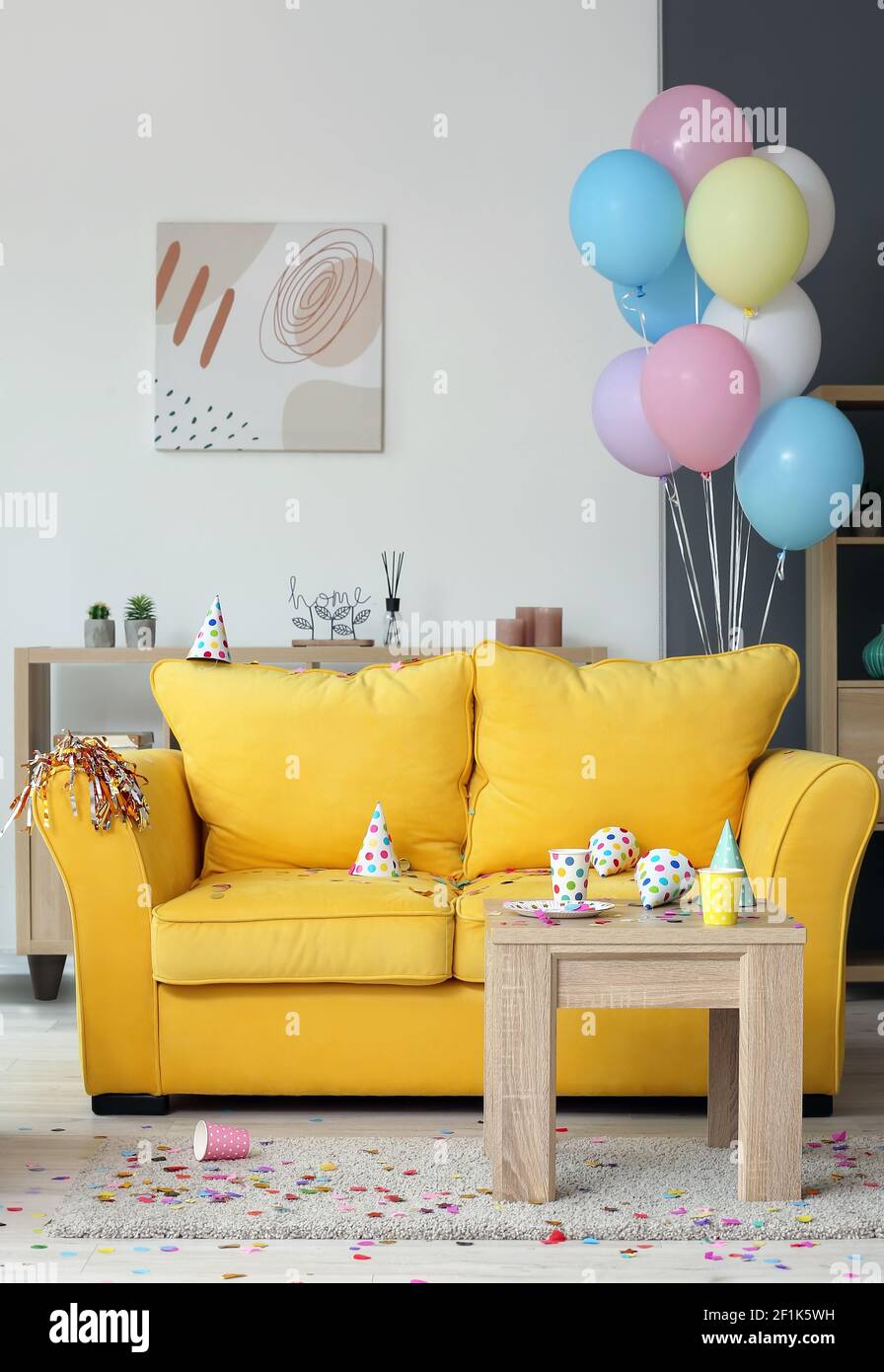 Interior of room after party Stock Photo - Alamy