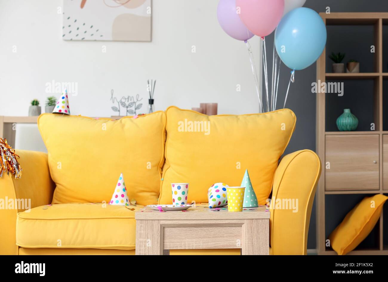 Interior of room after party Stock Photo - Alamy