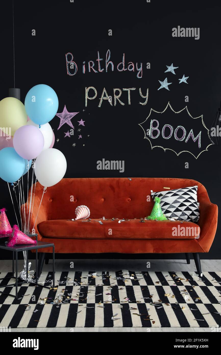 Interior of room after party Stock Photo - Alamy