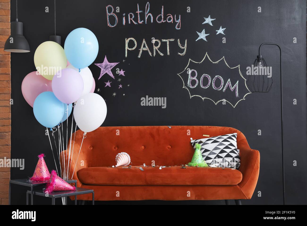 Interior of room after party Stock Photo - Alamy