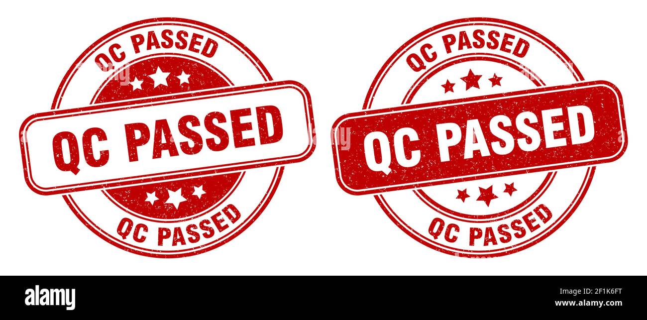qc passed stamp. qc passed sign. round grunge label Stock Vector Image ...