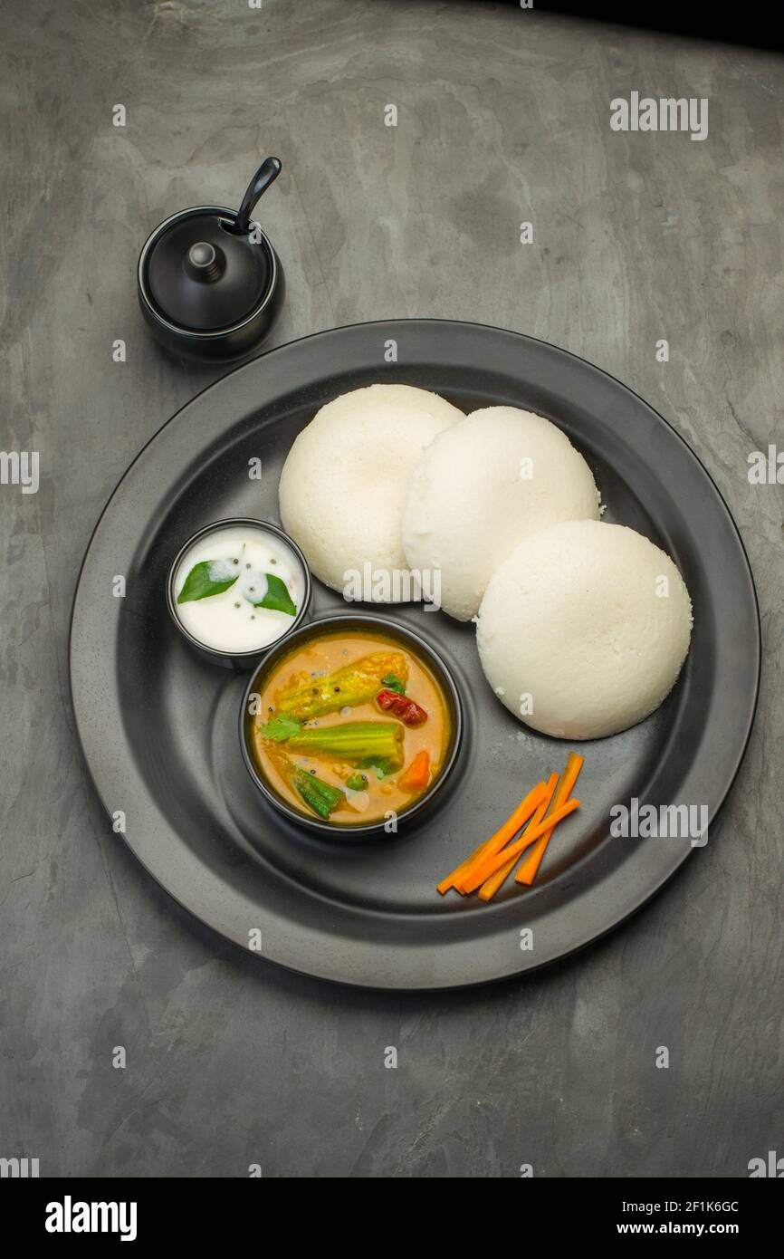 Idly or Idli, south indian main breakfast item which is beautifully ...