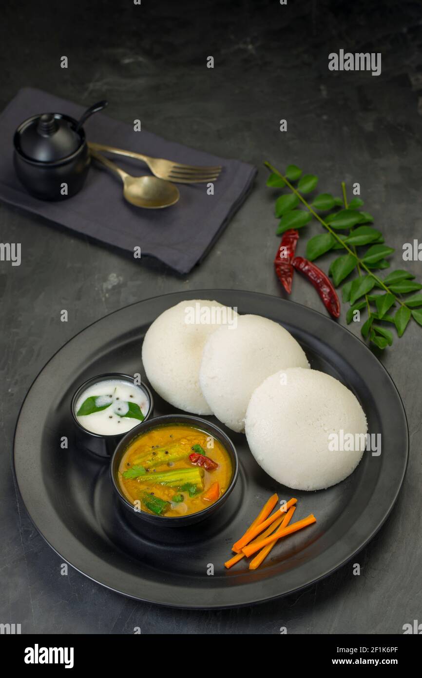 Idly or Idli, south indian main breakfast item which is beautifully ...