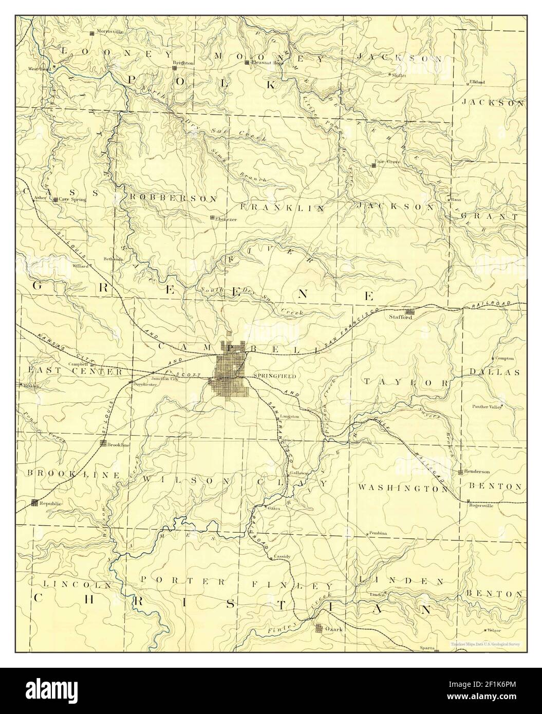 Map Of Springfield Missouri High Resolution Stock Photography and ...