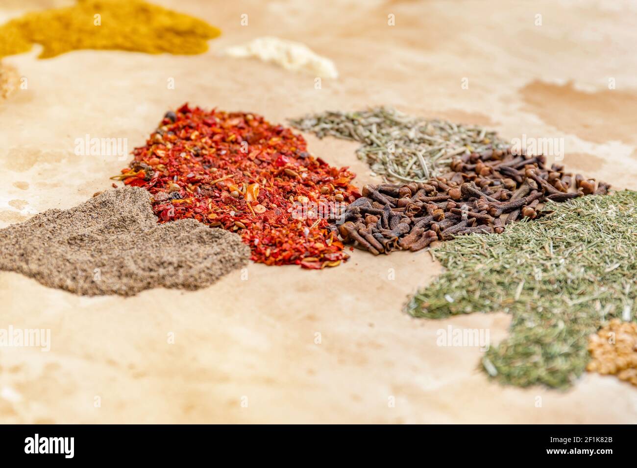 World map made of spices on color background, closeup Stock Photo - Alamy