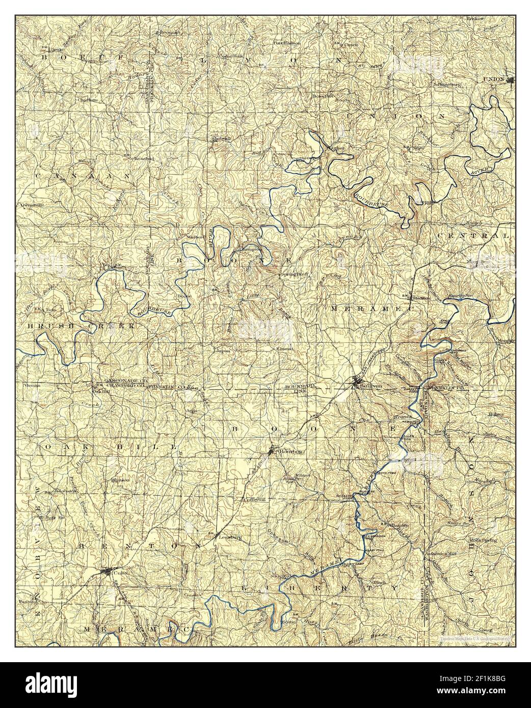 Sullivan missouri map hi-res stock photography and images - Alamy