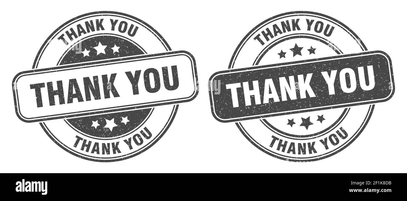 thank you stamp. thank you sign. round grunge label Stock Vector Image ...