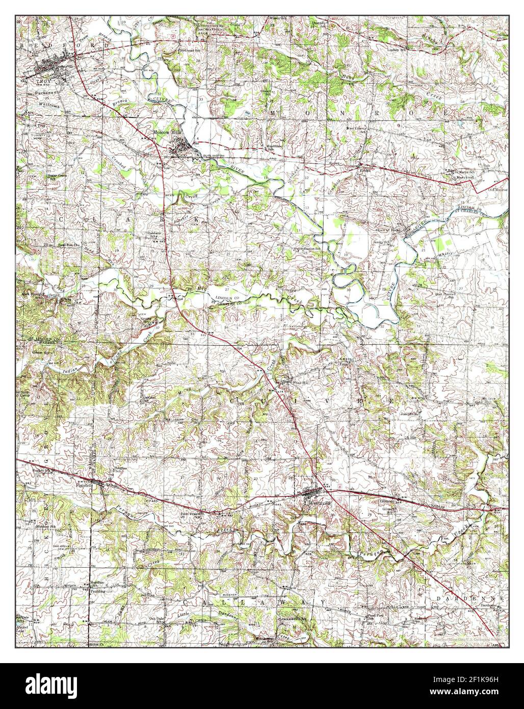 Troy, Missouri, map 1941, 1:62500, United States of America by Timeless ...