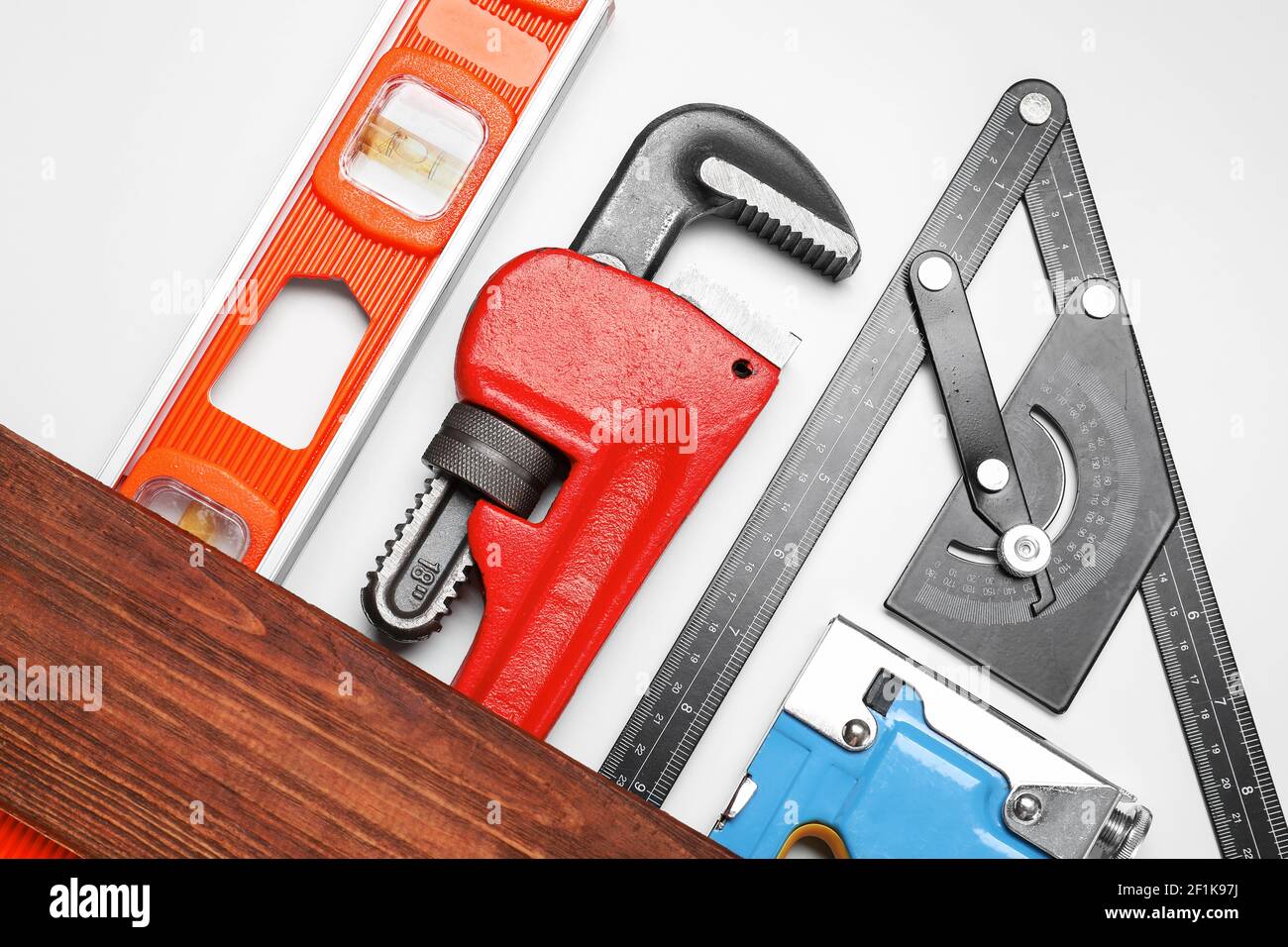 Set of construction tools on white background, closeup Stock Photo - Alamy
