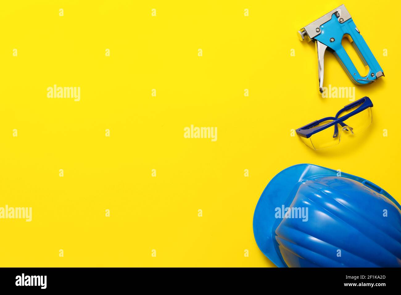 Set of construction tools on color background Stock Photo - Alamy
