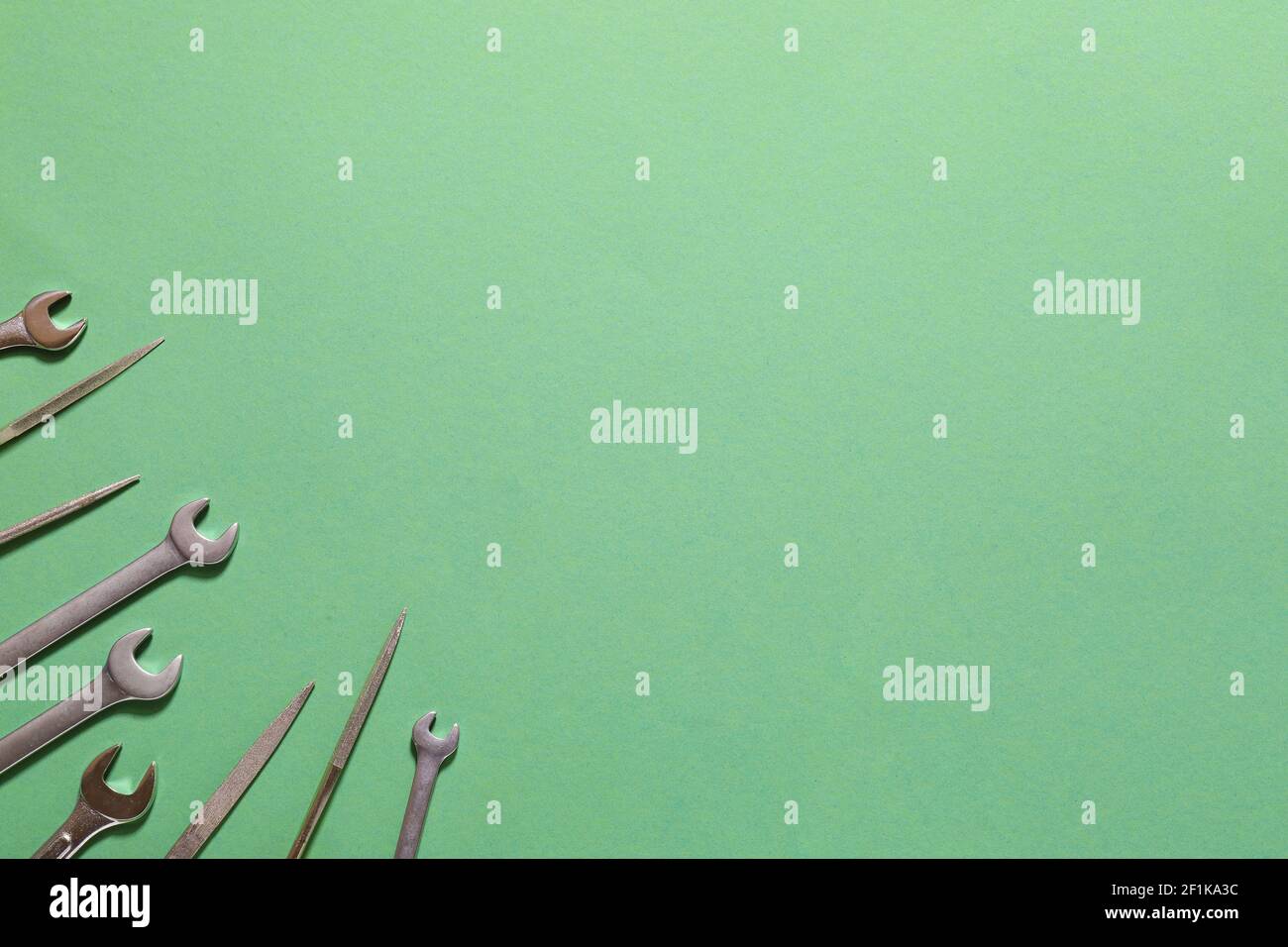 Set of construction tools on color background Stock Photo - Alamy