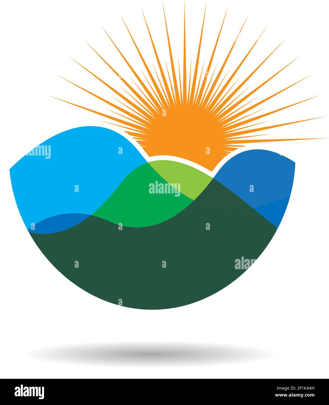 Vector Icon Logo Template Sun over horizon Stock Vector Image & Art - Alamy