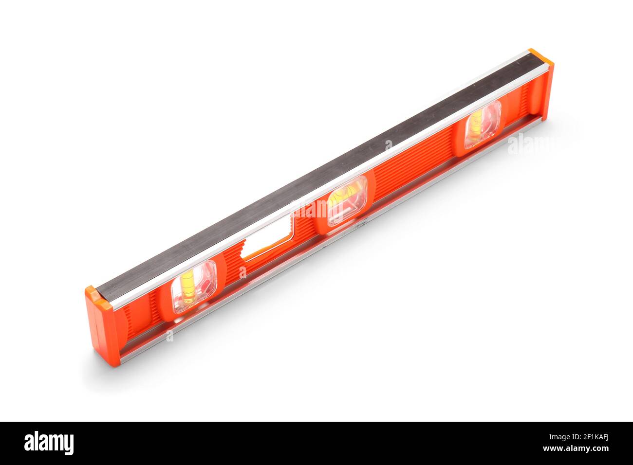 Spirit level on white background Stock Photo - Alamy
