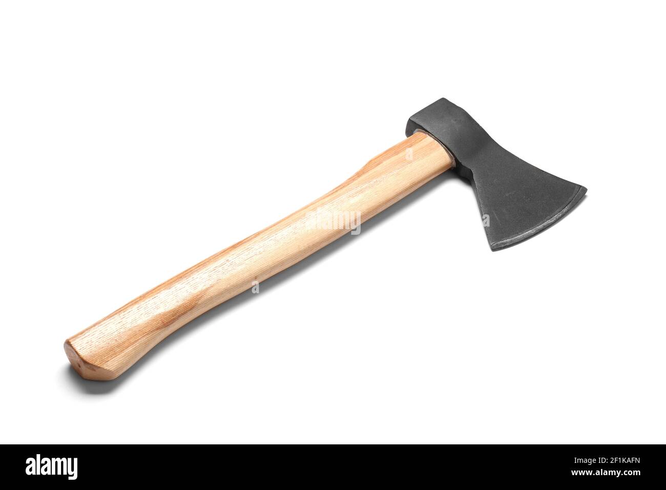 Ax with wooden handle on white background Stock Photo - Alamy