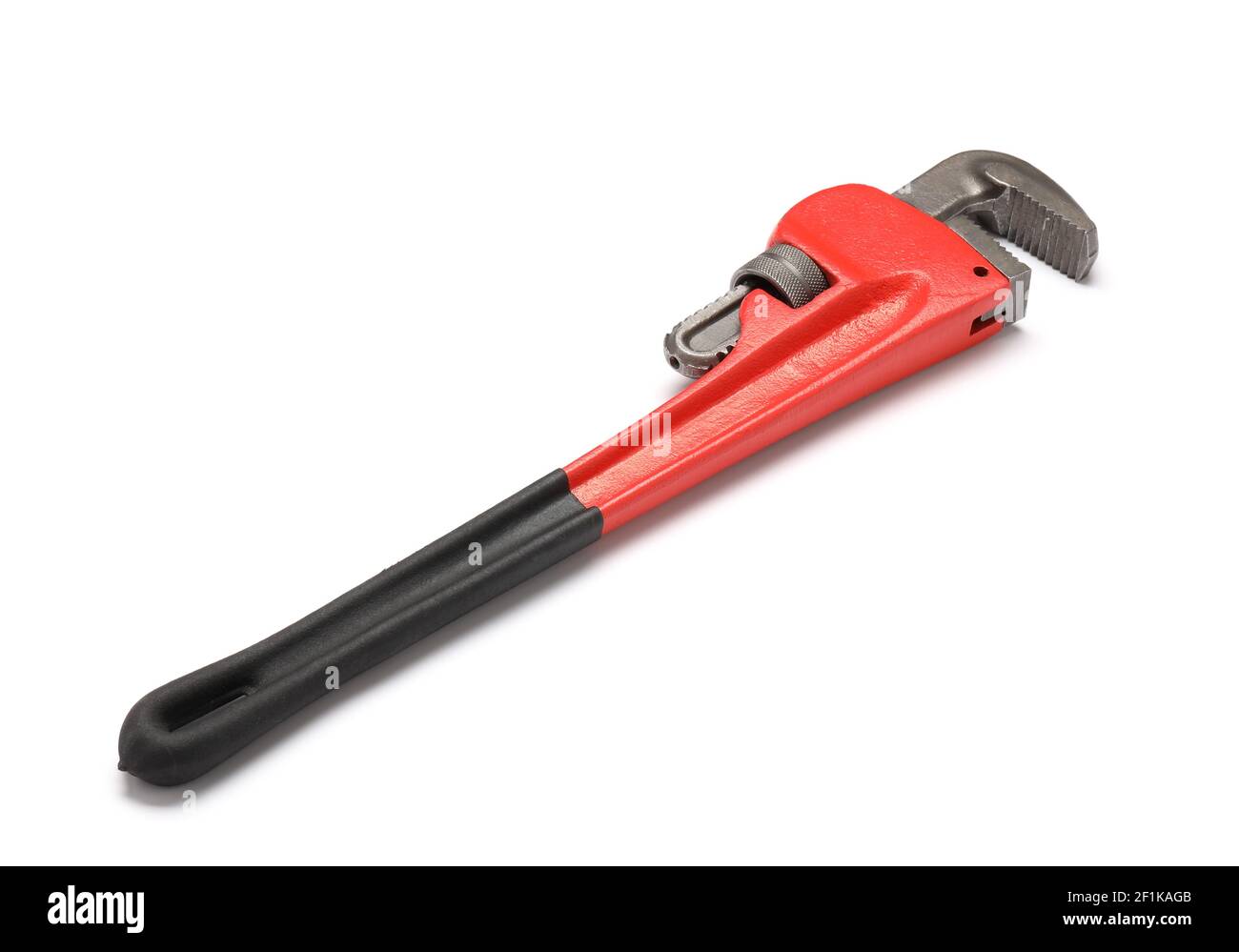 Plumbing wrench on white background Stock Photo - Alamy