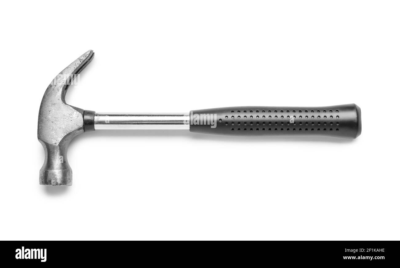Modern hammer on white background Stock Photo - Alamy