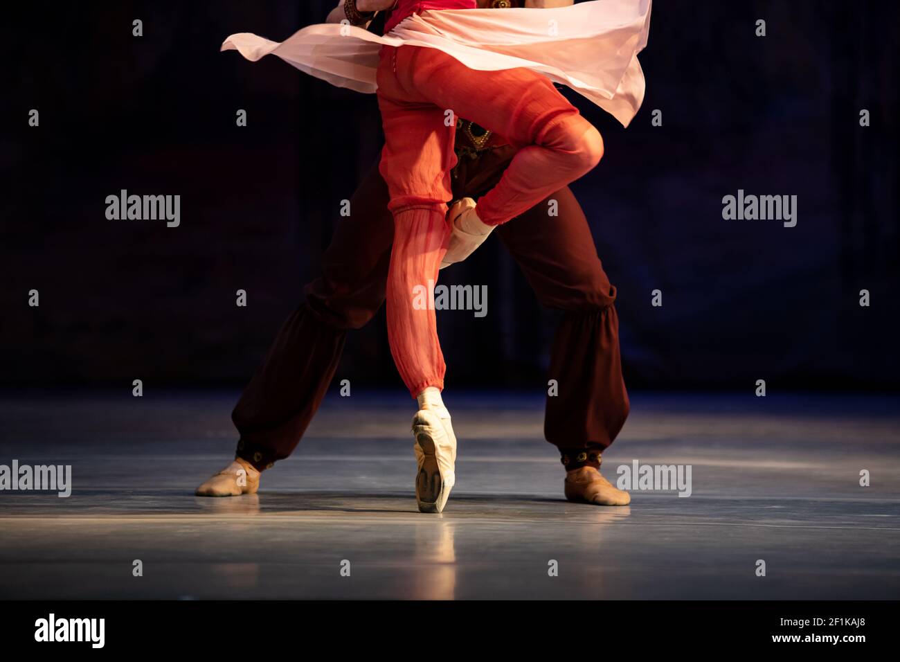 Closeup of classic ballet couple on stage Stock Photo - Alamy