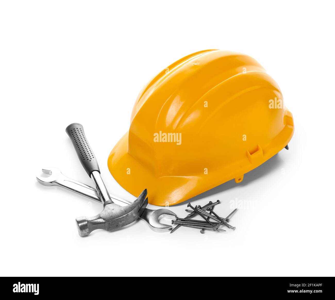 Helmet builder many construction Cut Out Stock Images & Pictures - Alamy
