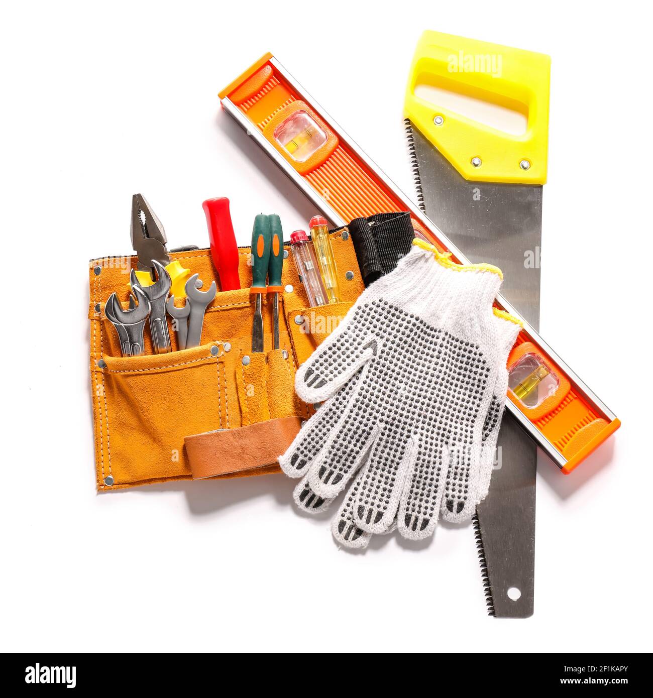 Set of construction tools on white background Stock Photo - Alamy