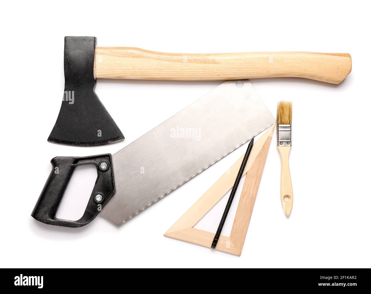 Set of construction tools on white background Stock Photo - Alamy