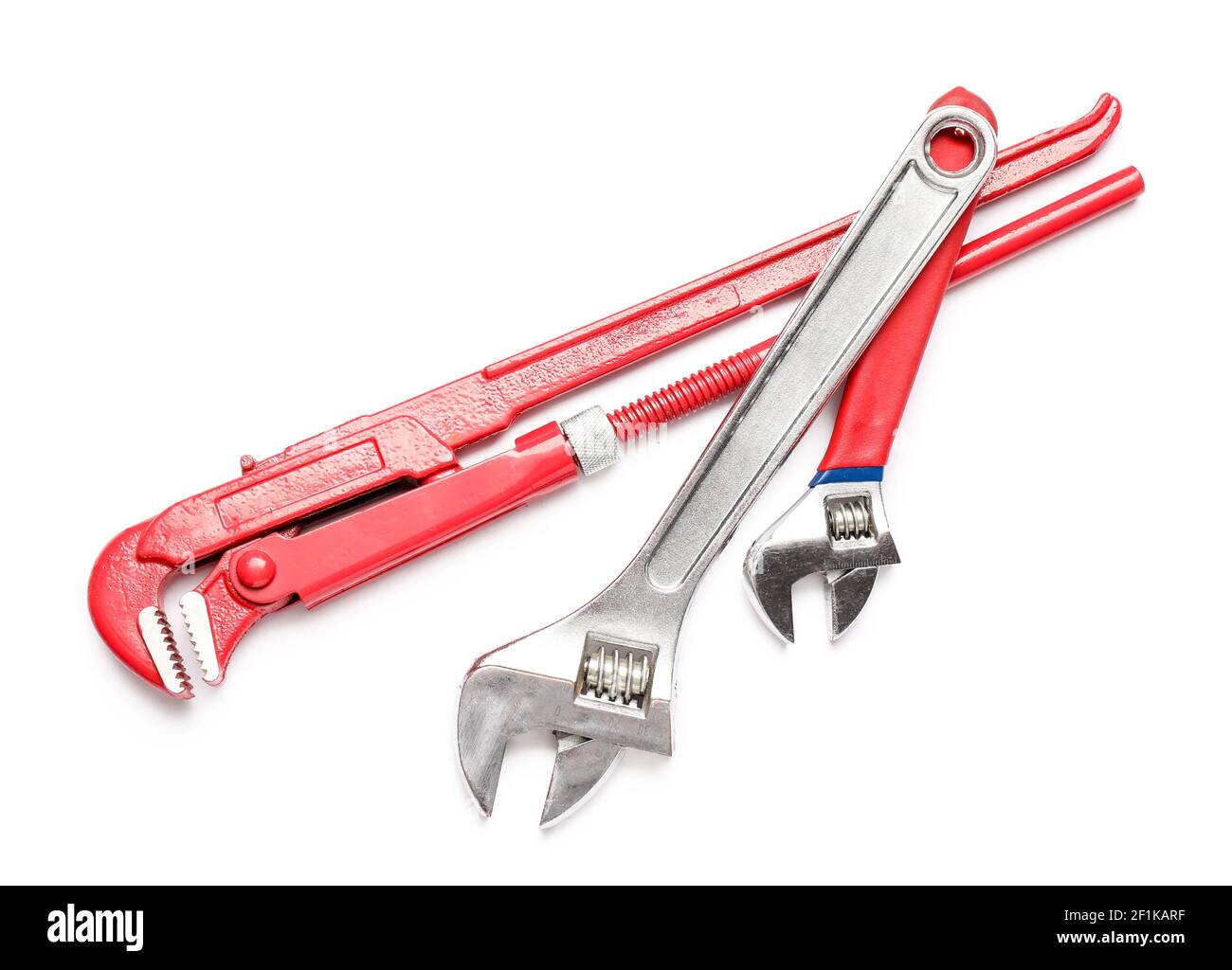 Modern construction tools on white background Stock Photo - Alamy