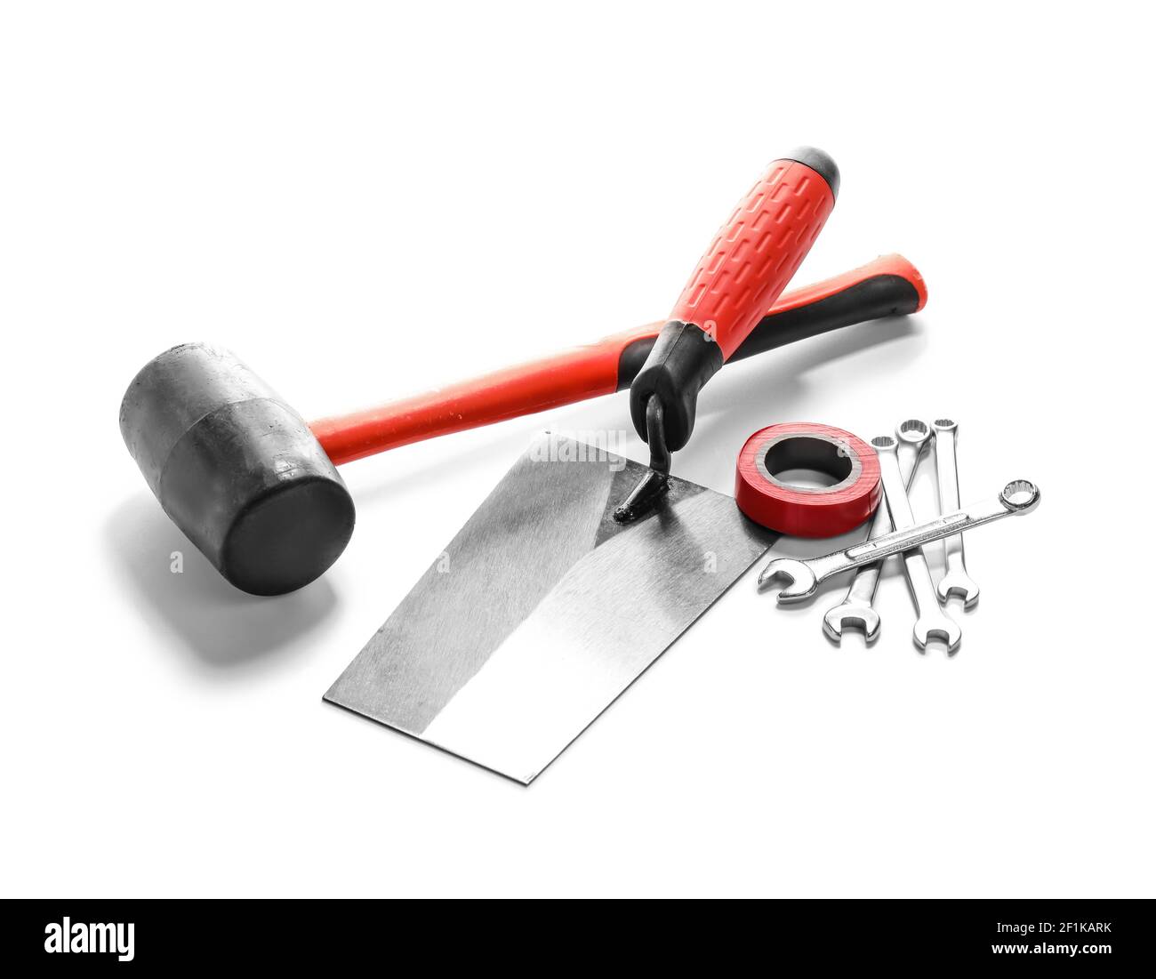 Set of construction tools on white background Stock Photo - Alamy