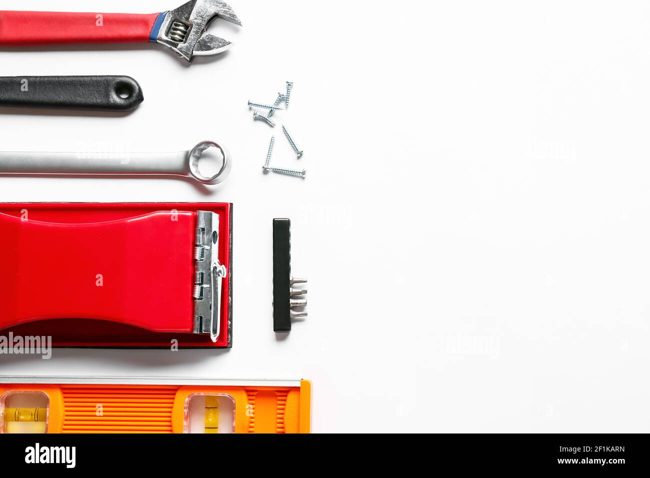 Set of construction tools on white background Stock Photo - Alamy