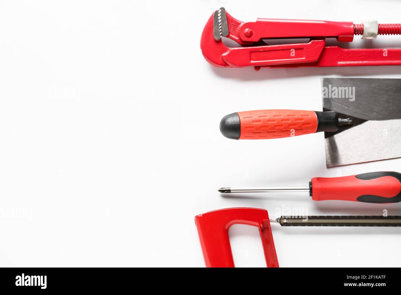 Set of construction tools on white background Stock Photo - Alamy