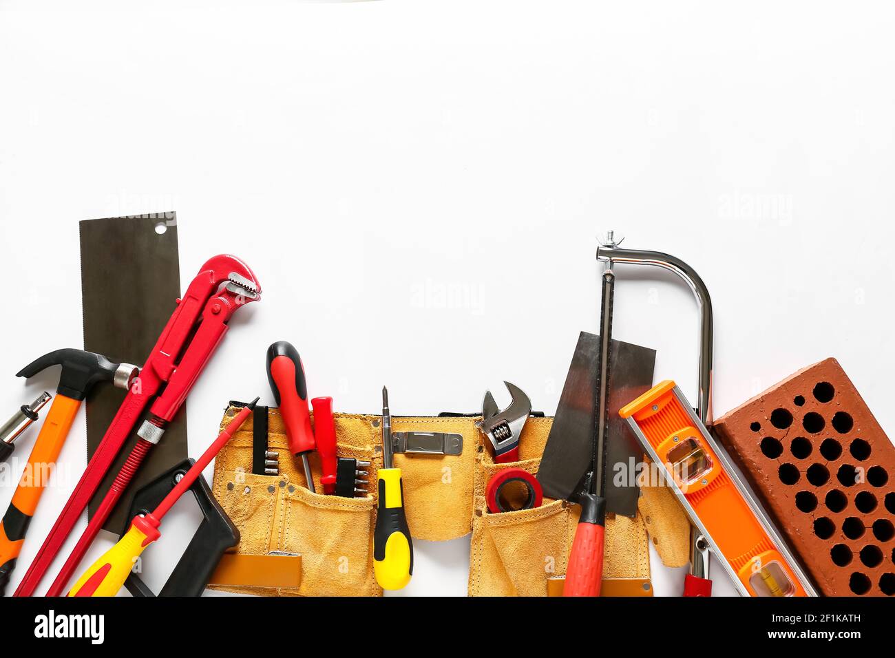 Set of construction tools on white background Stock Photo - Alamy