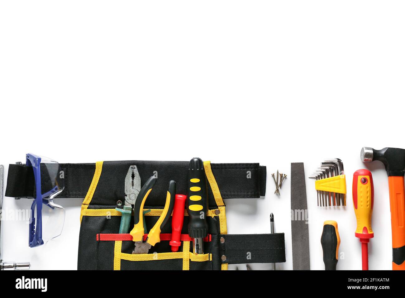 Set of construction tools on white background Stock Photo - Alamy