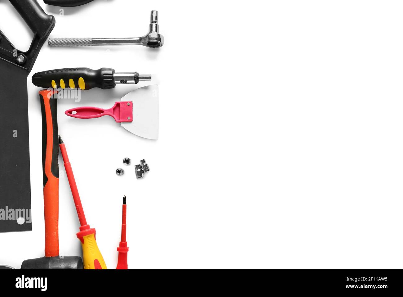 Set of construction tools on white background Stock Photo - Alamy