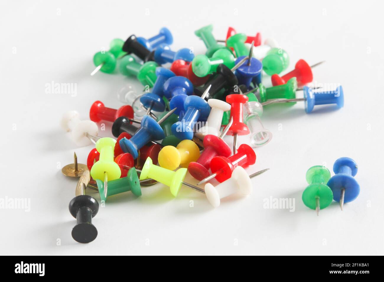 Colorful thumb tack on the white background Stock Photo - Alamy