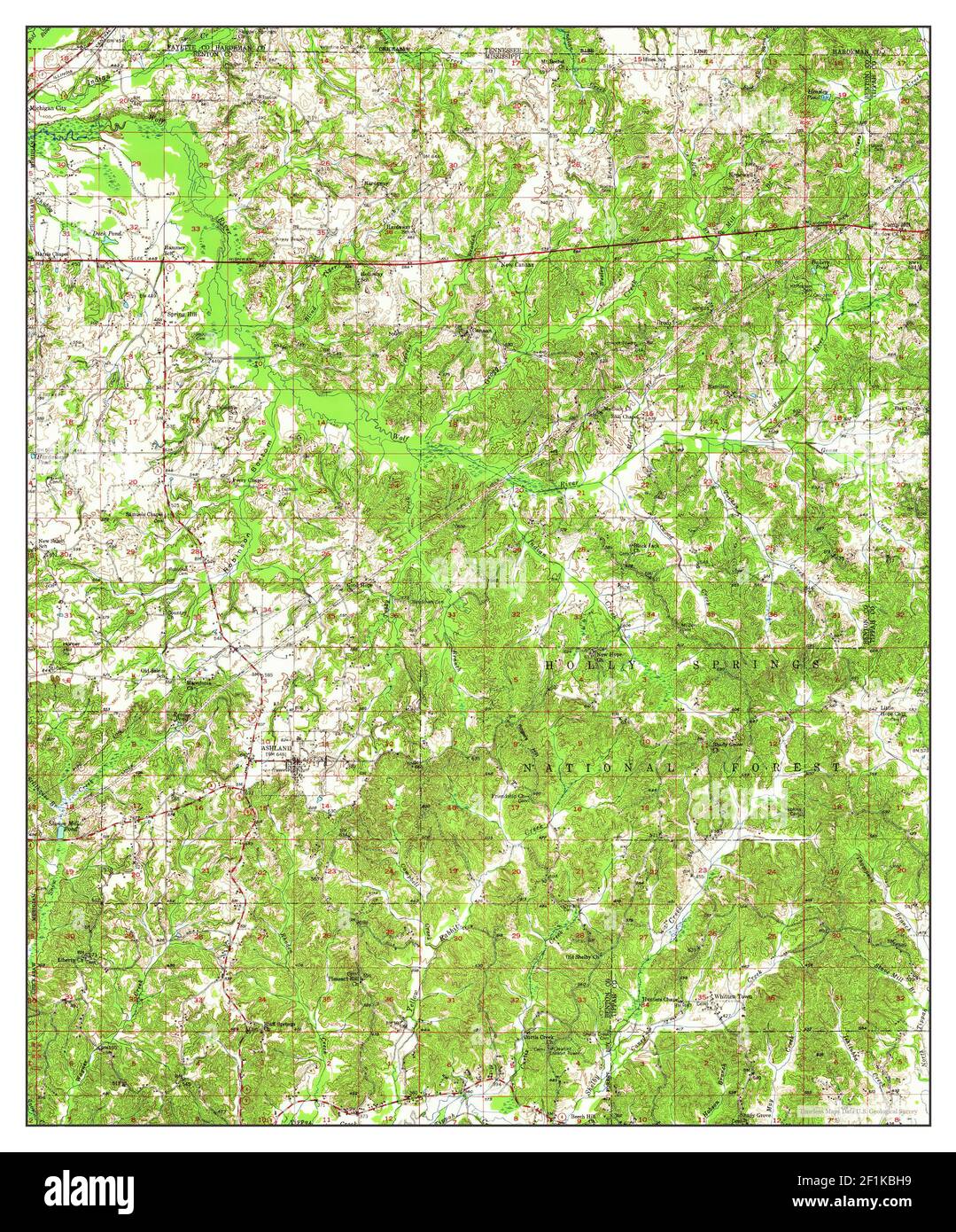 Ashland, Mississippi, map 1950, 1:62500, United States of America by ...