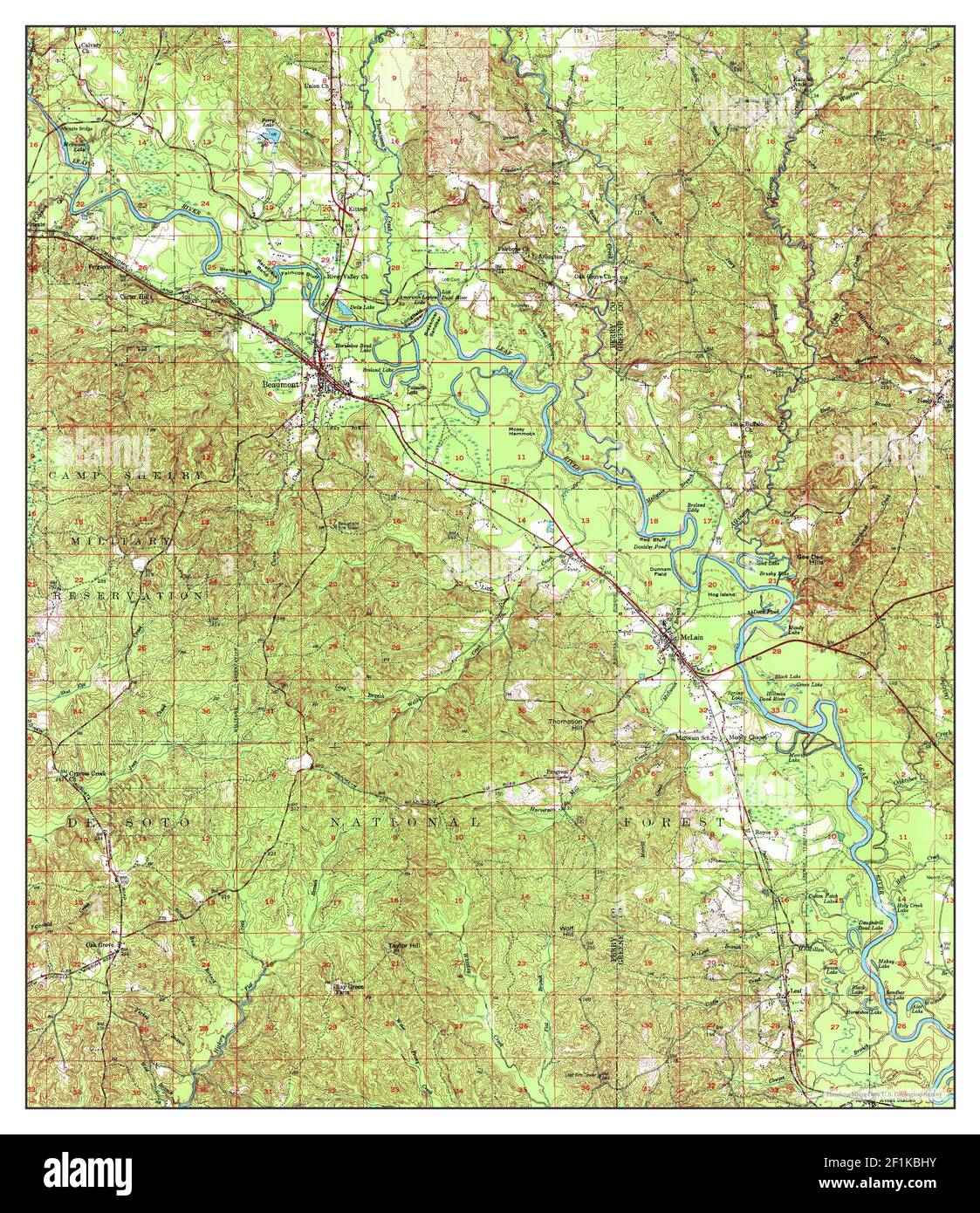 Beaumont, Mississippi, map 1947, 1:62500, United States of America by ...