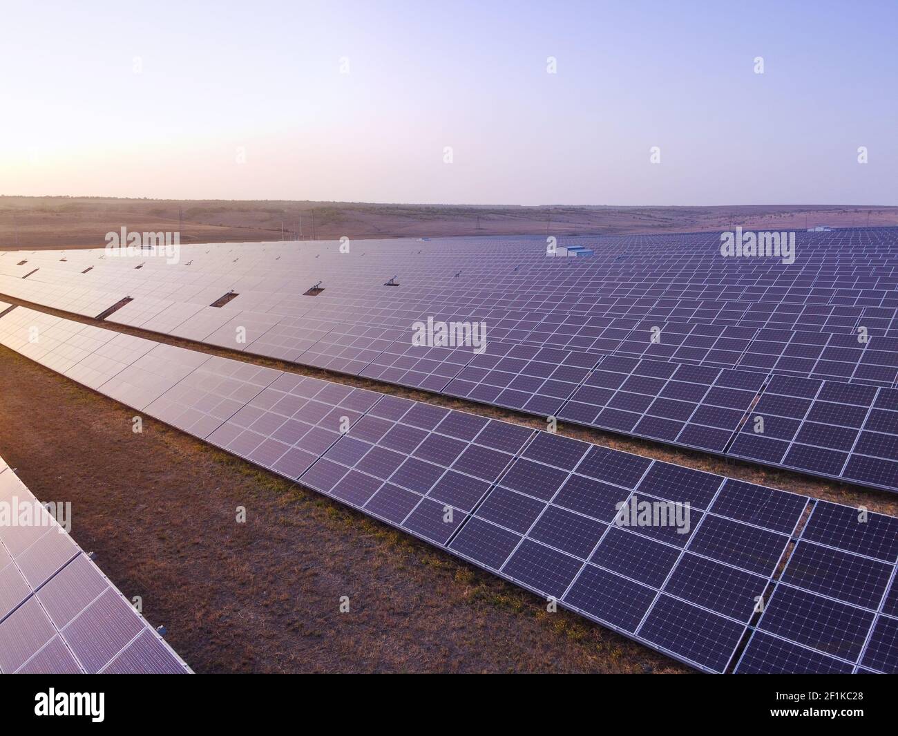 Modern solar panels installed outdoors Stock Photo - Alamy