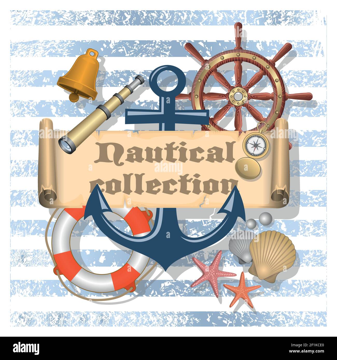 Collection of nautical designed elements Stock Vector Image & Art - Alamy
