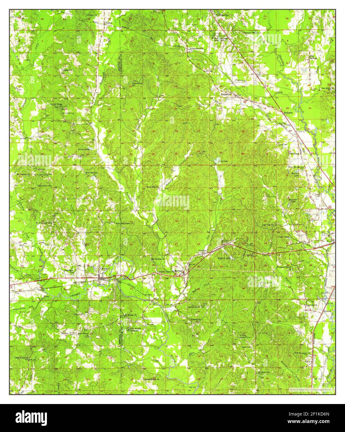 Chunky, Mississippi, map 1957, 1:62500, United States of America by ...