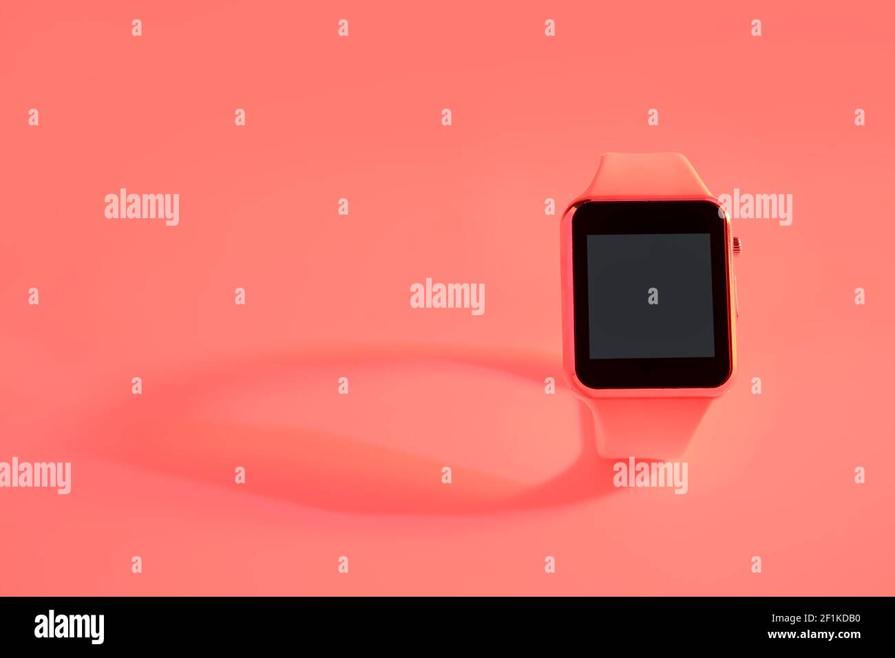 Modern smart watch on color background Stock Photo - Alamy