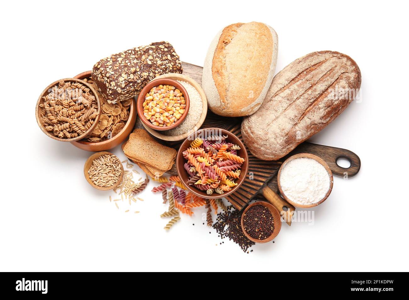 Set of different products on white background Stock Photo - Alamy