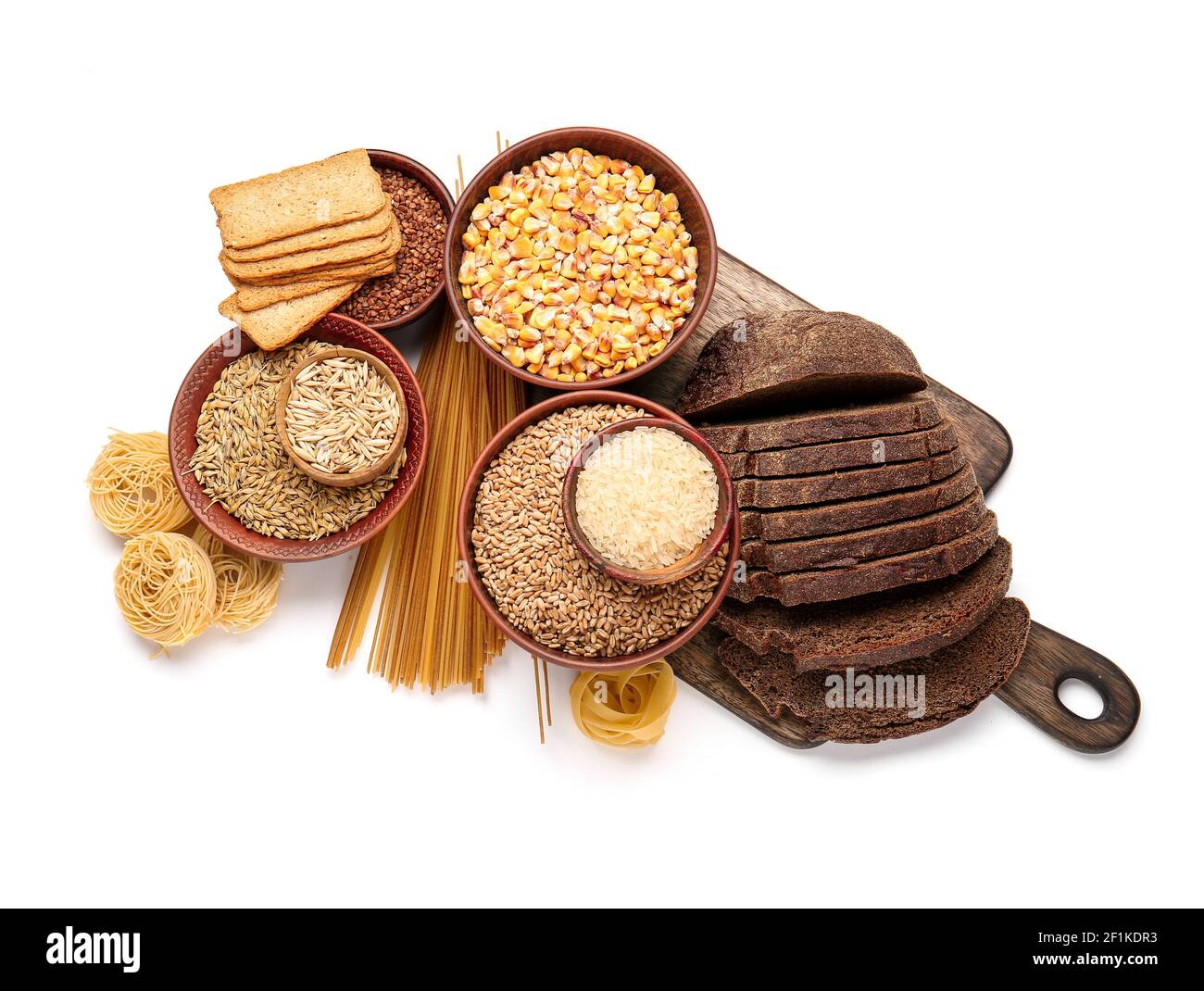 Set of different products on white background Stock Photo - Alamy