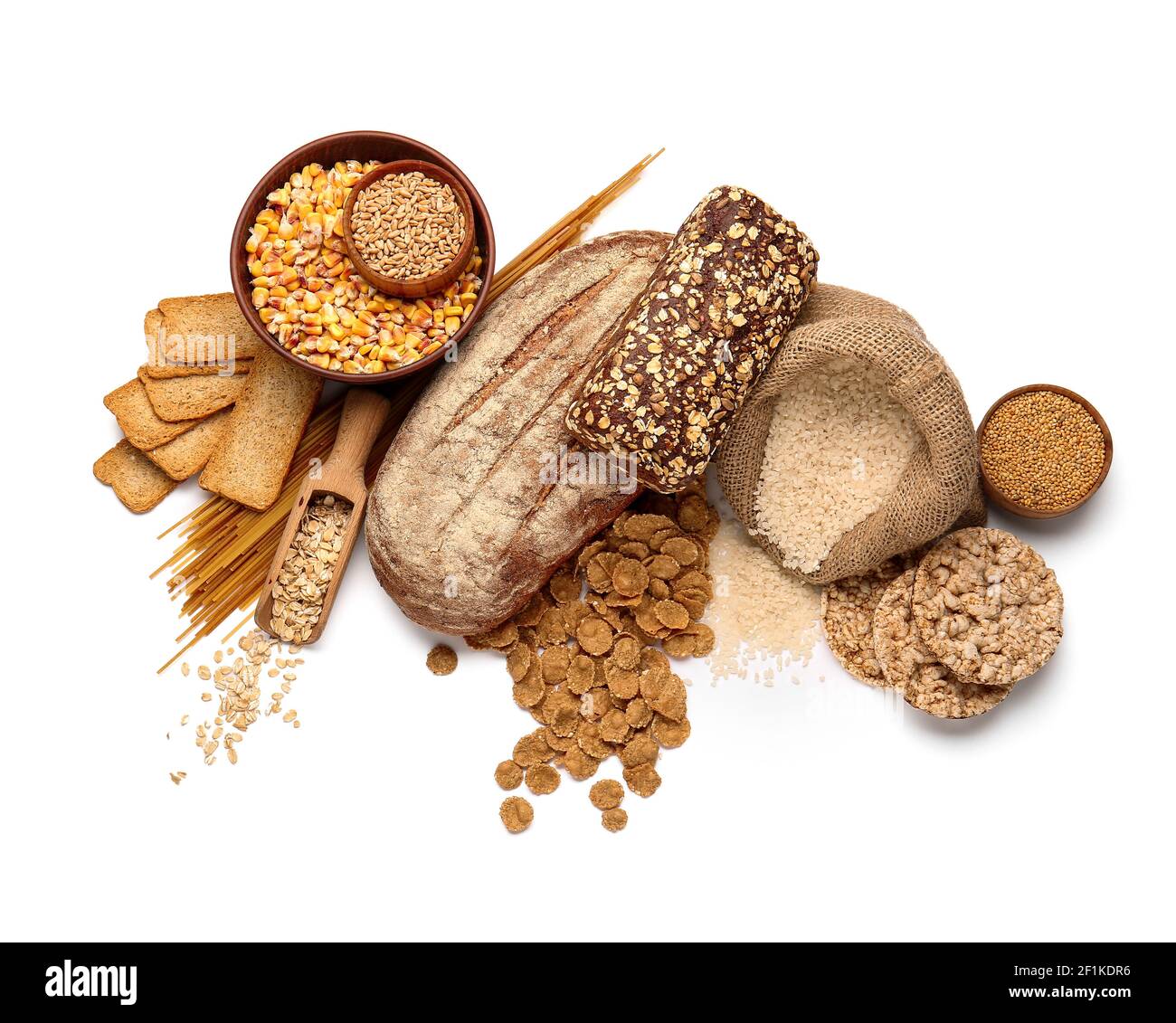 Set of different products on white background Stock Photo - Alamy