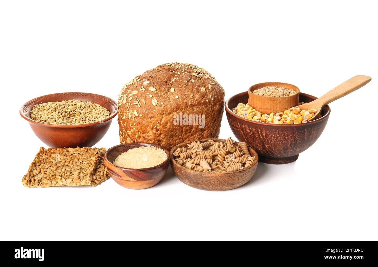 Set of different products on white background Stock Photo - Alamy