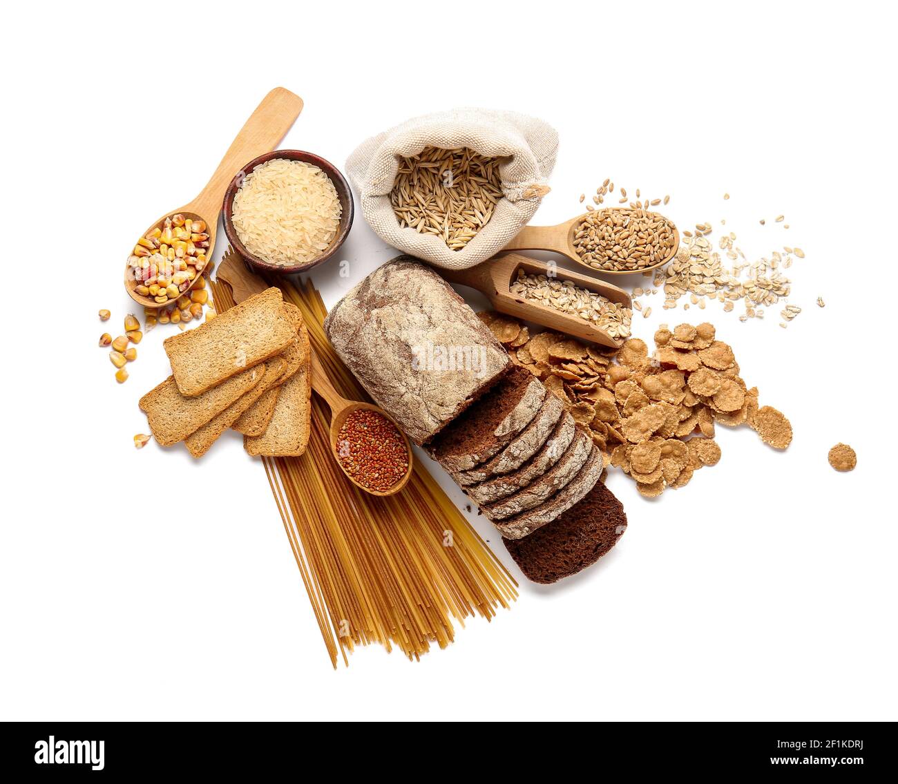 Set of different products on white background Stock Photo - Alamy