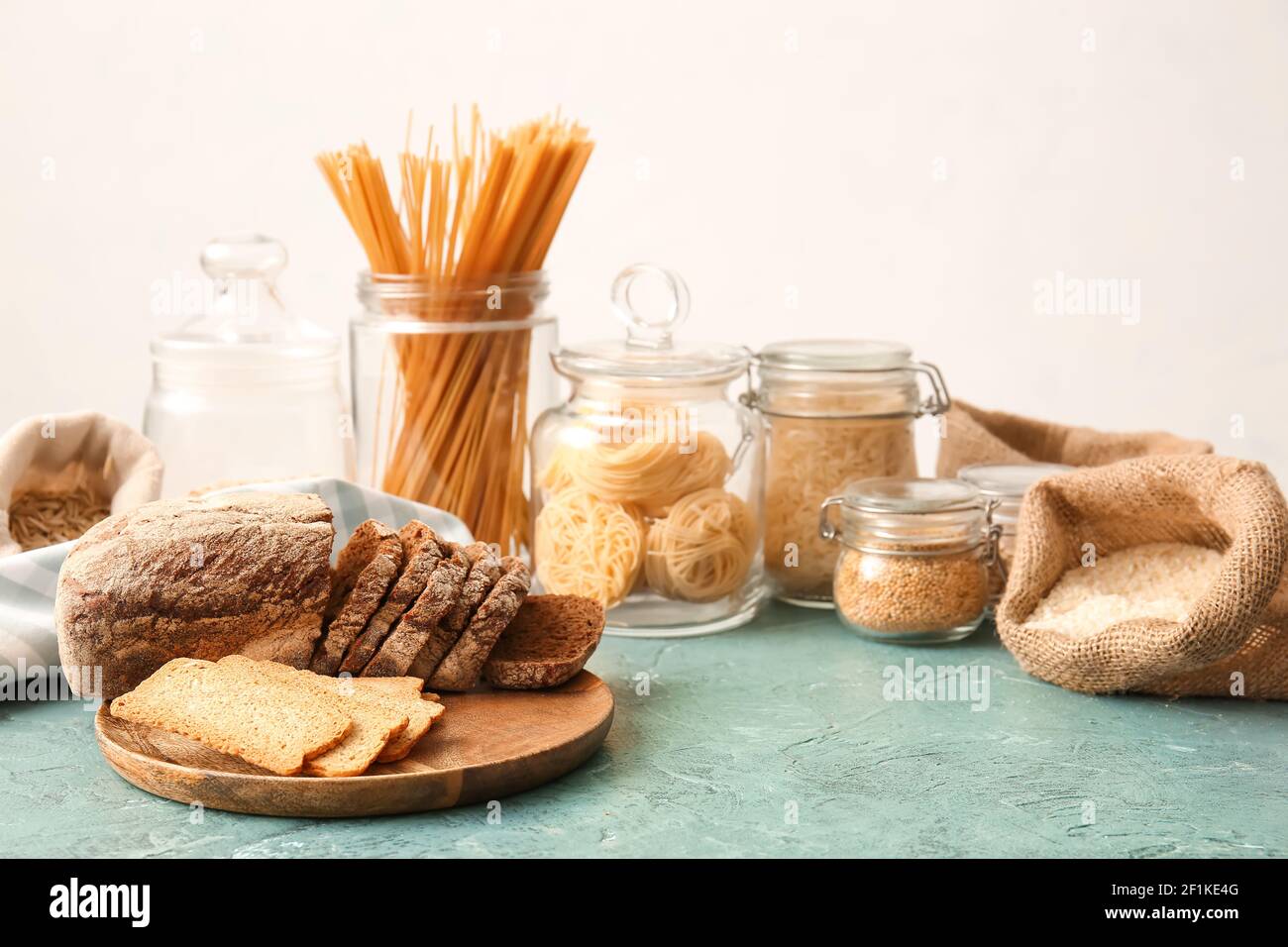 Set of different products on table Stock Photo - Alamy